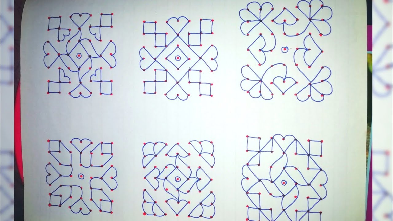 7*7 dots rangoli designs |Simple rangoli | #easydotskolam # ...