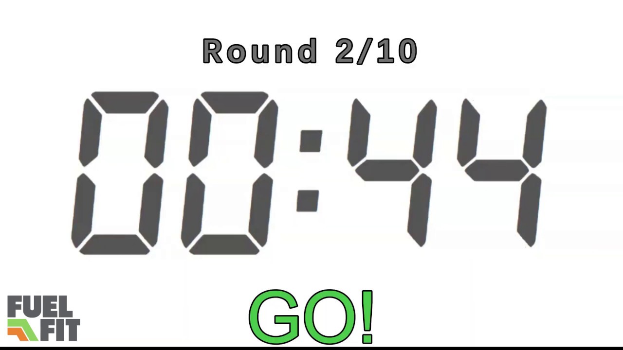 Interval Timer 45 seconds work 15 seconds work for 10 Rounds - YouTube