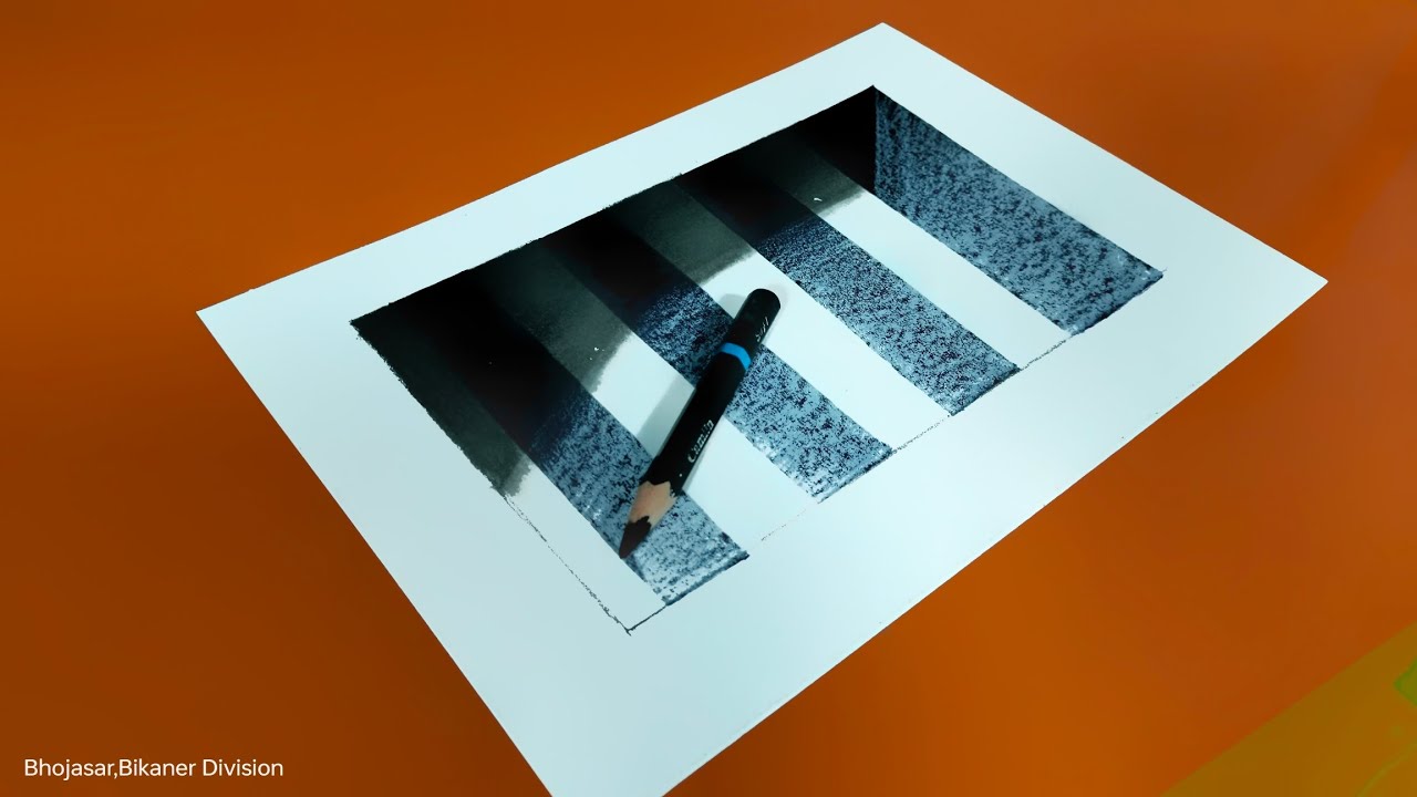 Very Easy!! How to Draw 3D Hole - Anamorphic illusion - 3D Trick Art on Paper - YouTube