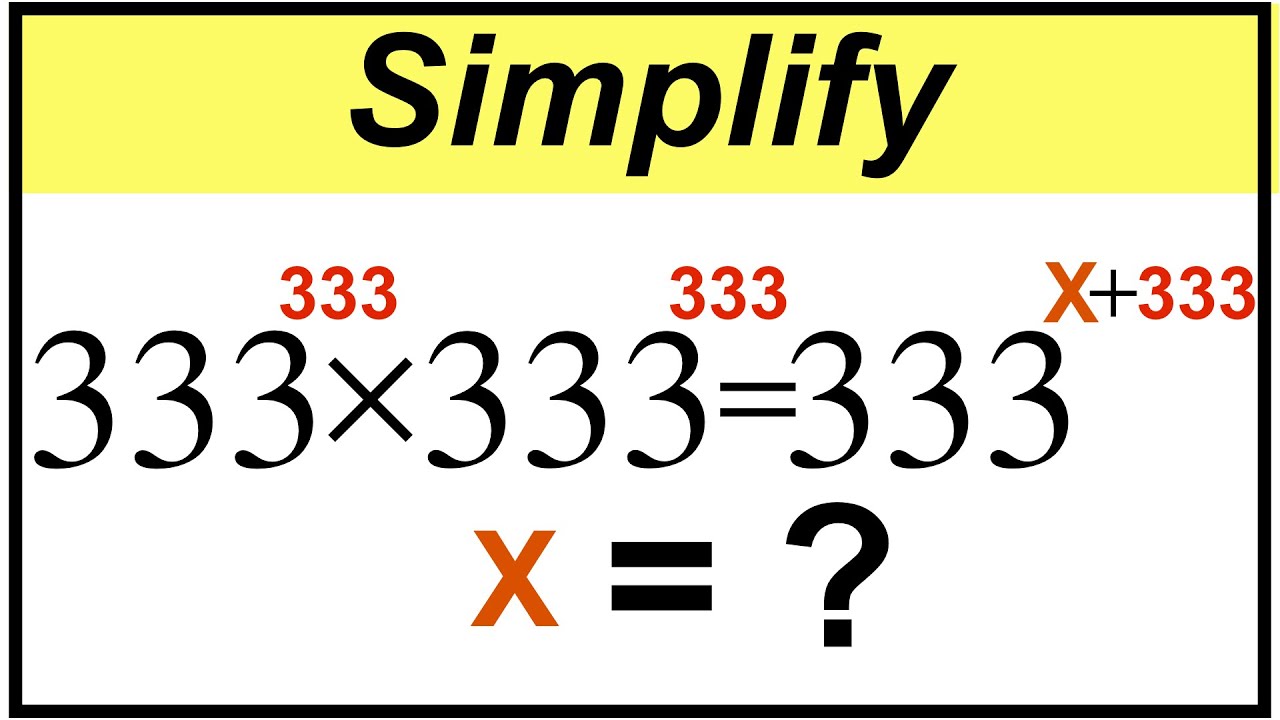Math multiplication using 333!!!!!find X? - YouTube