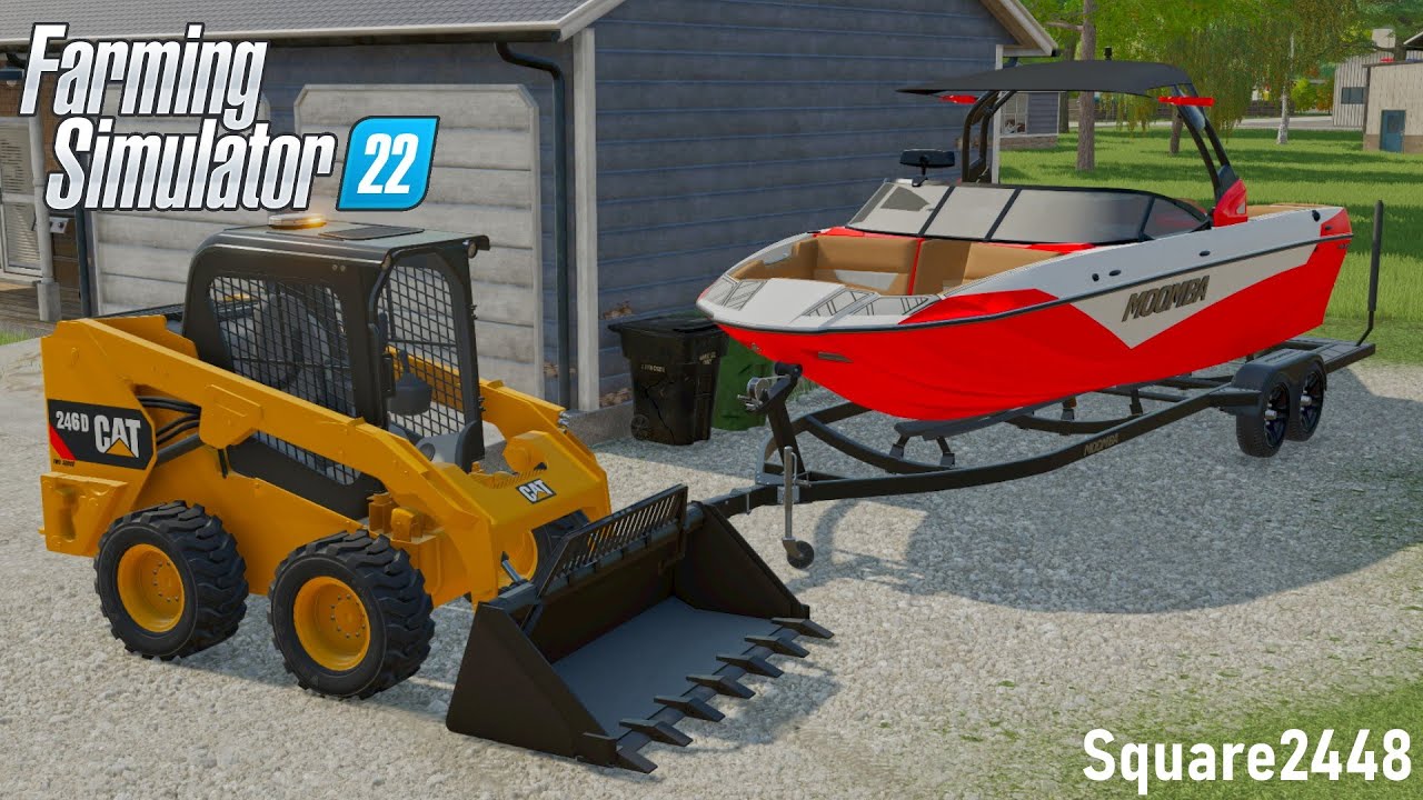 Building A Gravel Pad For Lake Boat! | FS22 Landscaping - YouTube