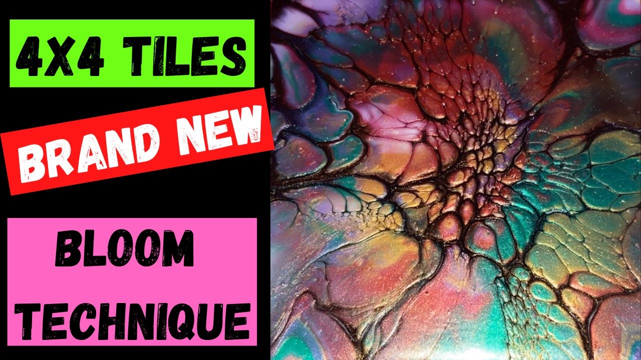 Beginner Bloom Technique~4x4 Tiles/Coasters~Acrylic Pouring~Bloom ...
