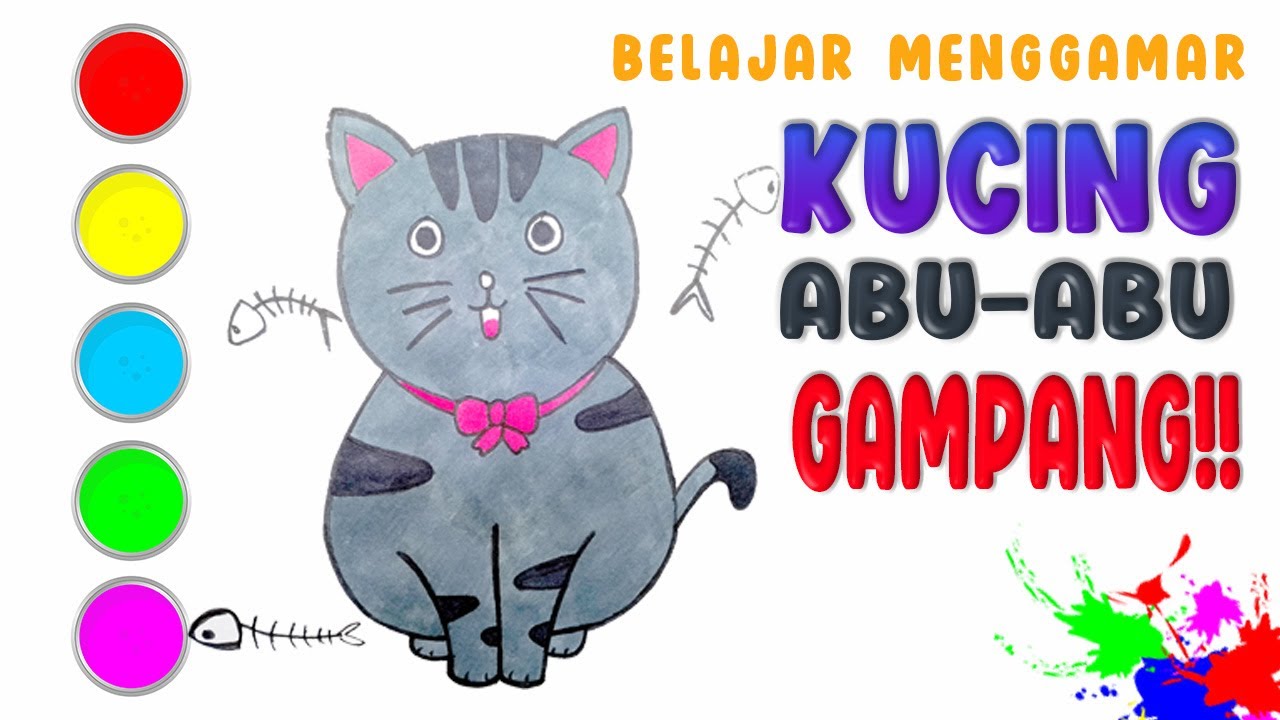 Belajar Menggambar Kucing Abu-Abu GAMPANG!! - YouTube