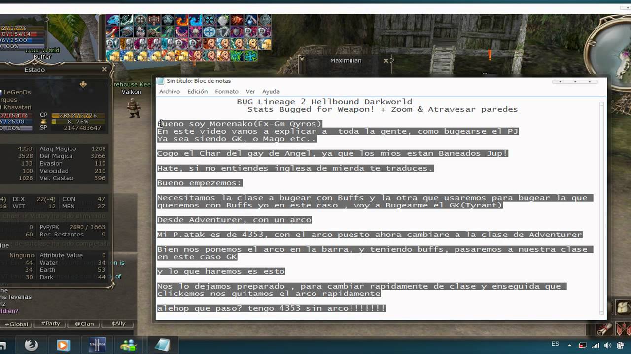 Cheat/BUG Stats Weapon + Zoom infinito Lineage 2 Hellbound! 2011 - YouTube