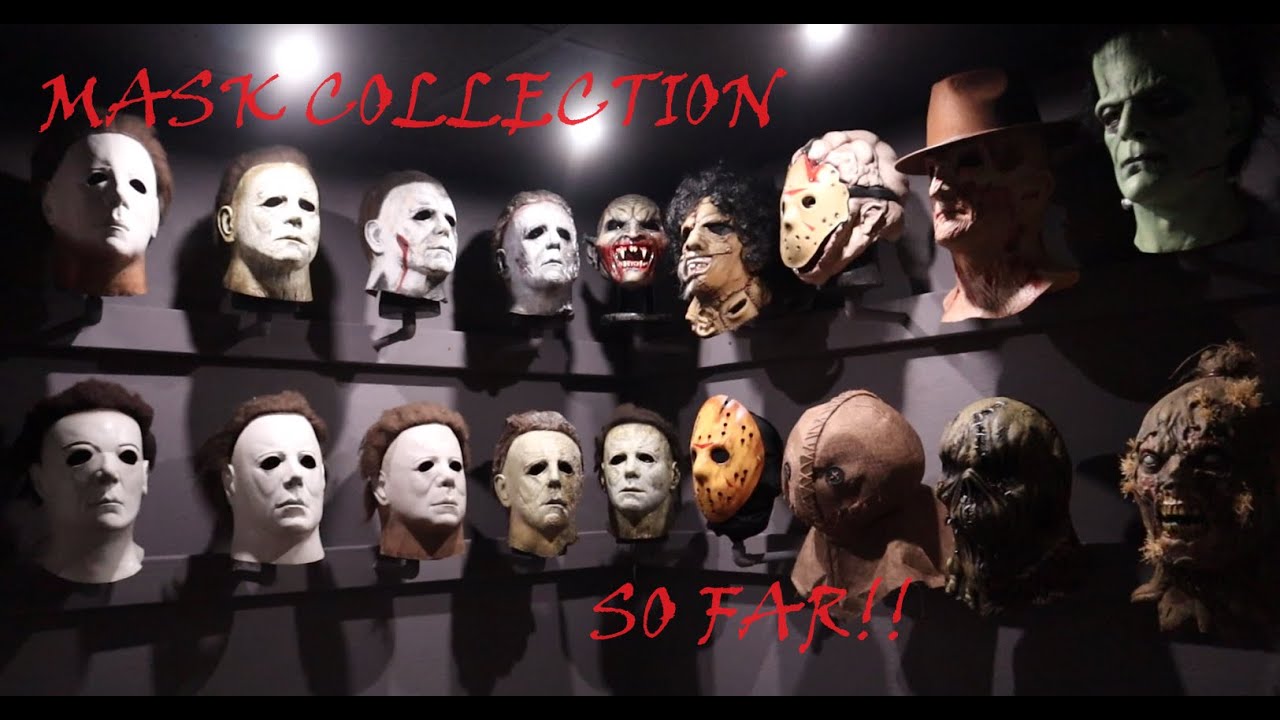 My Halloween mask collection in home theater! - YouTube