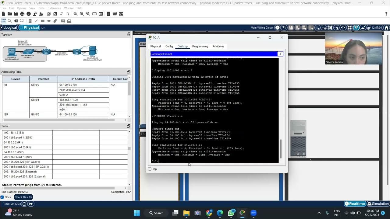 Tugas 6 (Use Ping and Traceroute to Test Network Connectivity) - YouTube