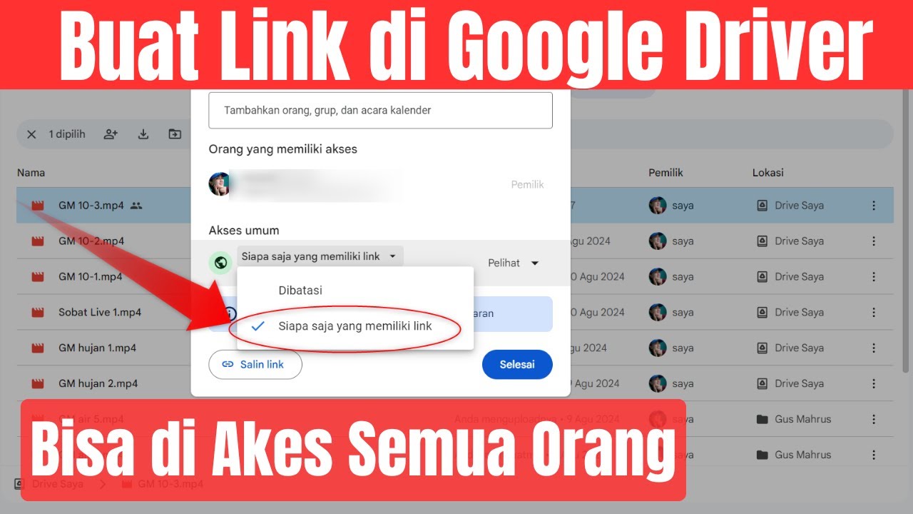 Cara Membuat Link Google Drive agar Bisa Diakses Semua Orang - YouTube