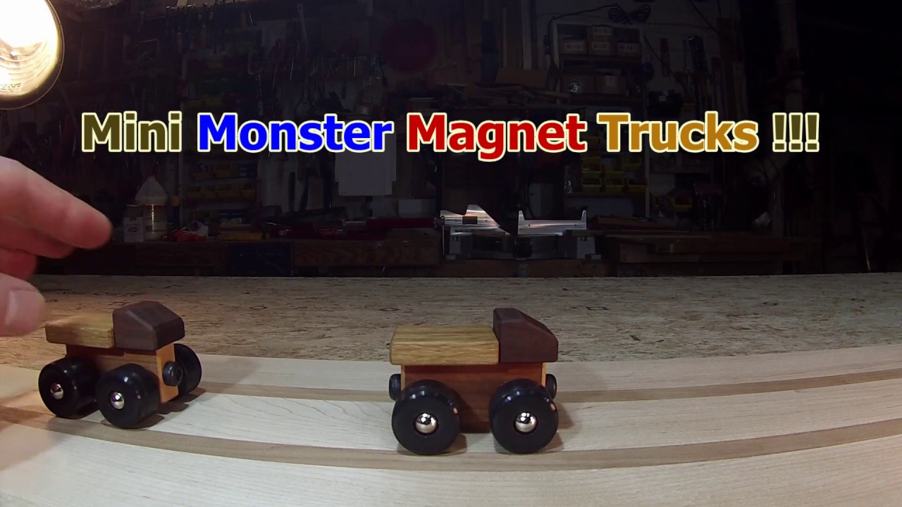 Mini Monster Magnet Trucks !!! Awesome Wood Toys !!! - YouTube