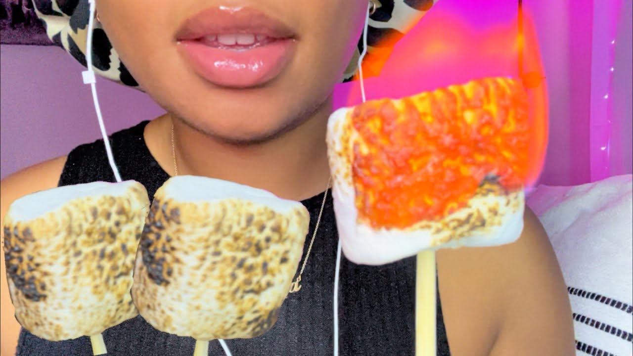 ASMR | Eating Roasted Marshmallows 🔥 Part 2 - YouTube