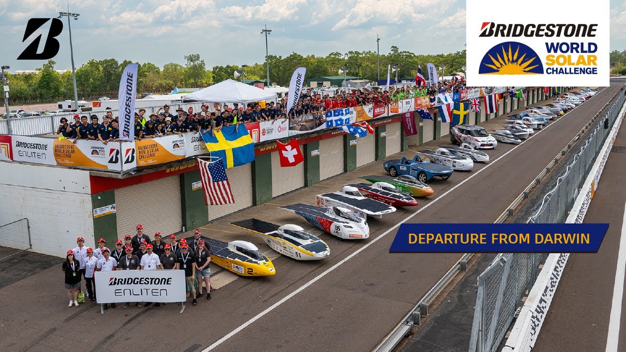Bridgestone World Solar Challenge 2023 | Departure from Darwin - YouTube