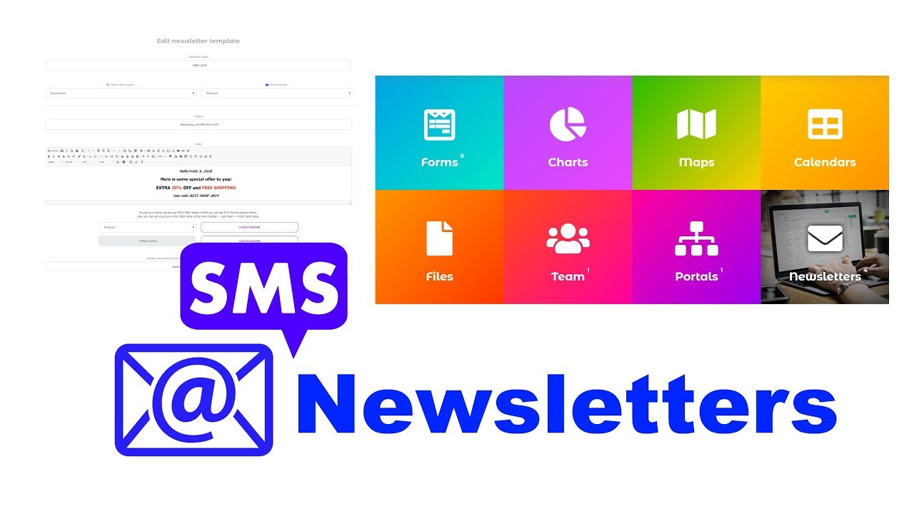 How to create and schedule E-mail and SMS Newsletters - YouTube