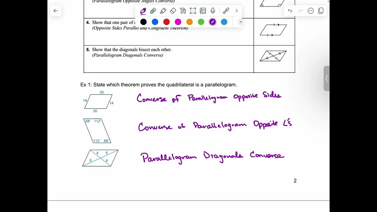 Proving Quadrilaterals are Parallelograms - YouTube