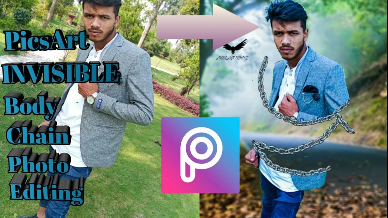 PicsArt INVISIBLE Body Chain Photo Editing Tutorial in Picsart Step by ...