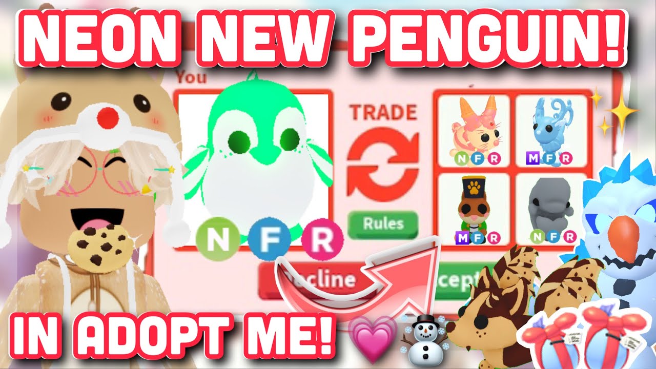 Trading A *NEON PEPPERMINT PENGUIN* In Adopt Me! (CRAZY OFFERS)💗☃️ ...