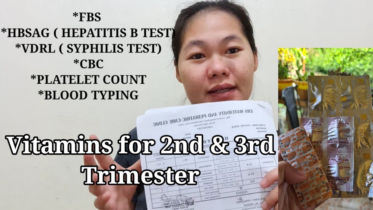 LABORATORY TEST NG BUNTIS | VITAMINS FOR 2ND & 3RD TRIMESTER | FIRST ...
