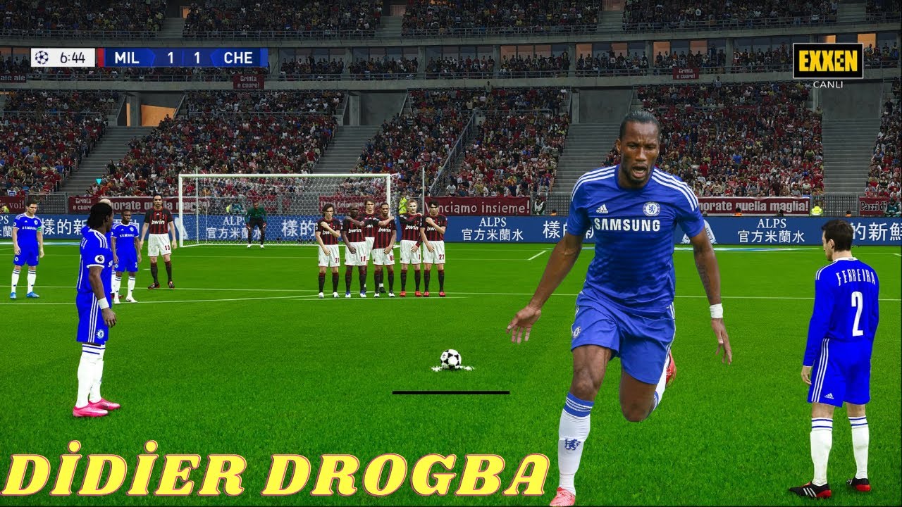 DİDİER DROGBA FREE KICK GOAL MİLAN - CHELSEA / PES 2021 - YouTube