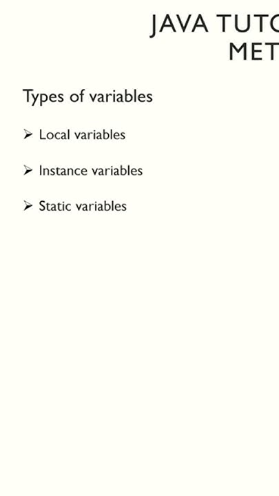 Java - Types of Variables - Local and Instance variables - YouTube