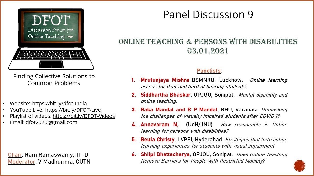Discussion Forum for Online Teaching - Panel Discussion 9 - YouTube