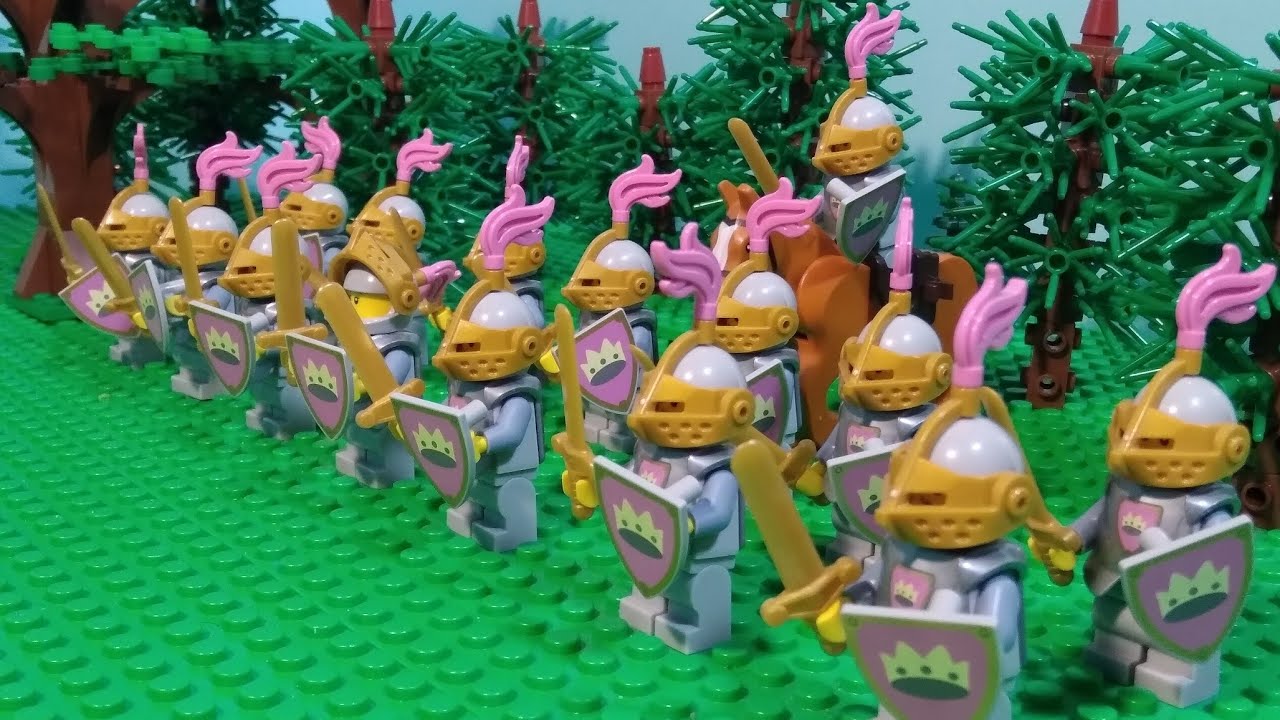 medieval army battle lego Knight of the Yellow Castle vs Green Dragon ...
