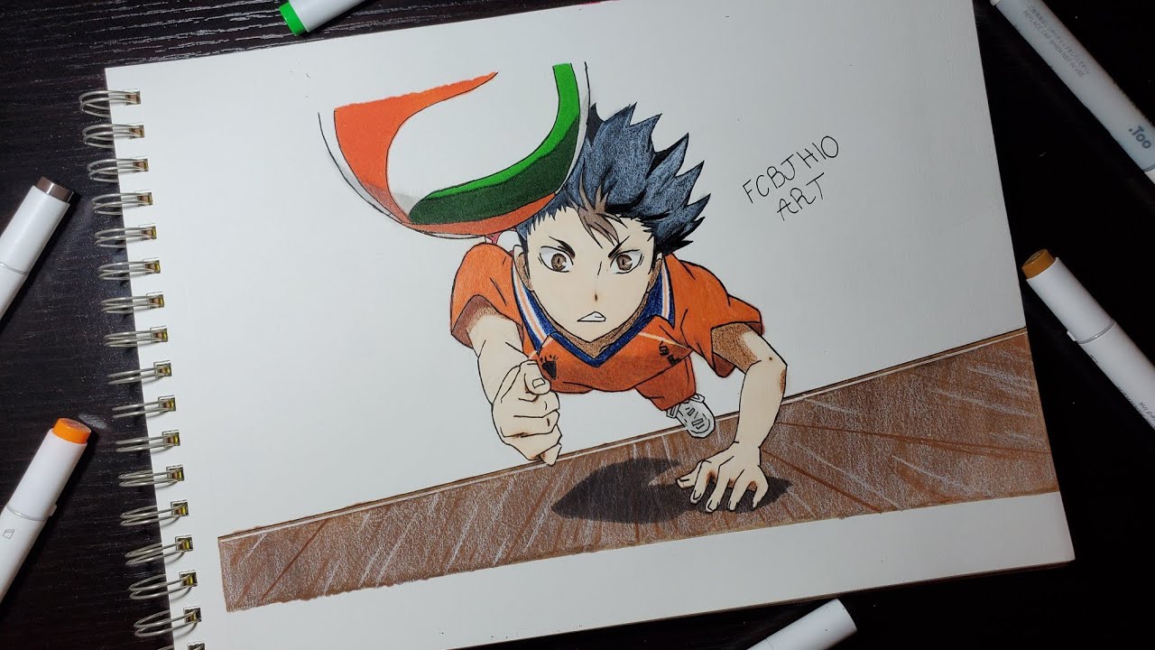 How to Draw Nishinoya Yū from Haikyuu!! - YouTube