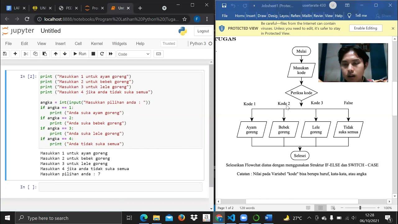Menerjemahkan Flow chart IF-ELSE ke dalam coding C++ dan Python - YouTube