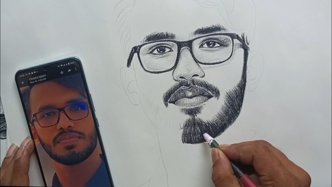 how to draw easy portrait sketch. step by step. - YouTube