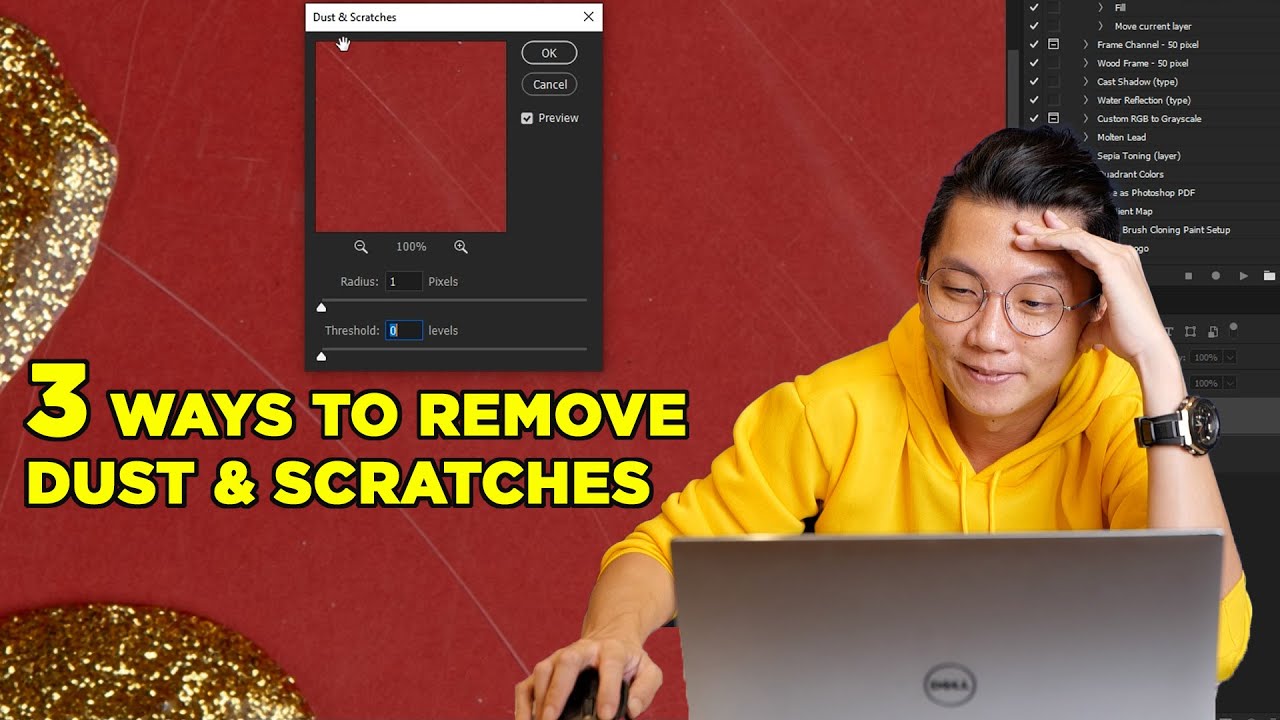 Removing Dust & Scratches in Photoshop - YouTube