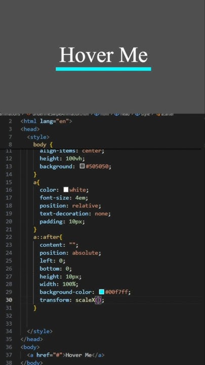 Underline Swipe Animation ️ in CSS! #swipe #coding #webdesign #css #animation #vscode #shorts # ...