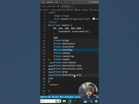 HTML bounce effect using CSS !! #coding #viral #html #css - YouTube
