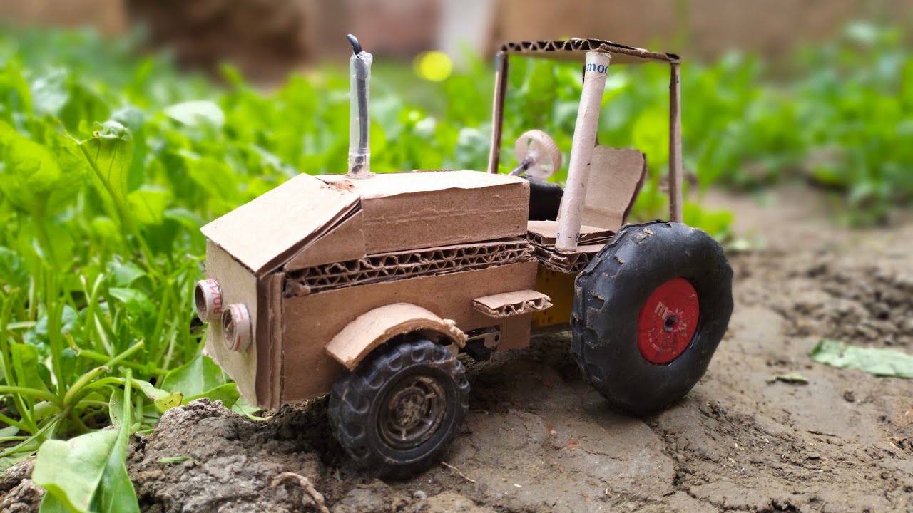 Diy RC Homemade Tractor With Cardboard || How To Make Tractor At Home ...