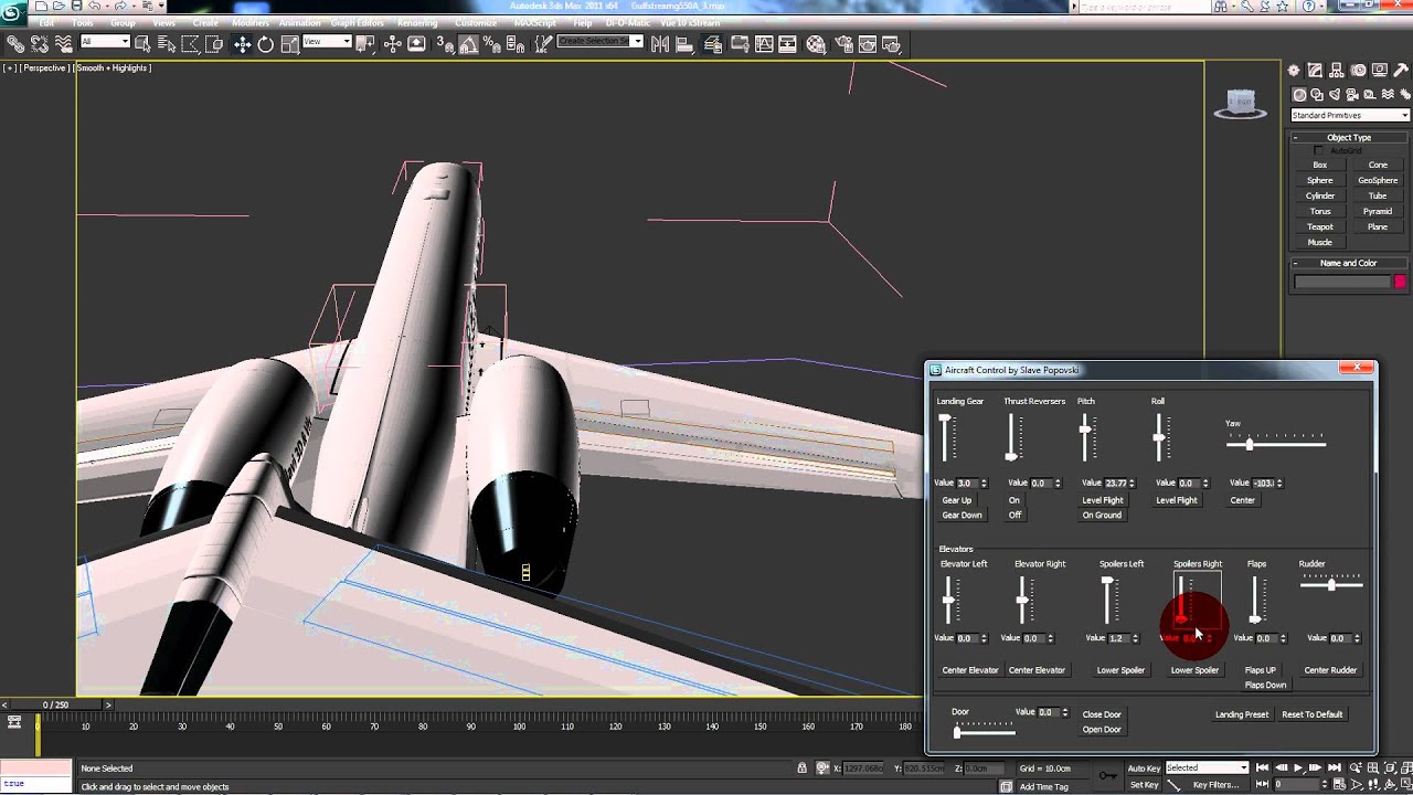 Maxscript Control Of 3D model Aircraft Gulfstream G550 - YouTube
