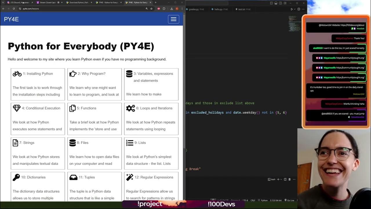 #100Devs - Let's Learn Python, PART 3 - YouTube #100Devs - Let's Learn Python, PART 3 - YouTube