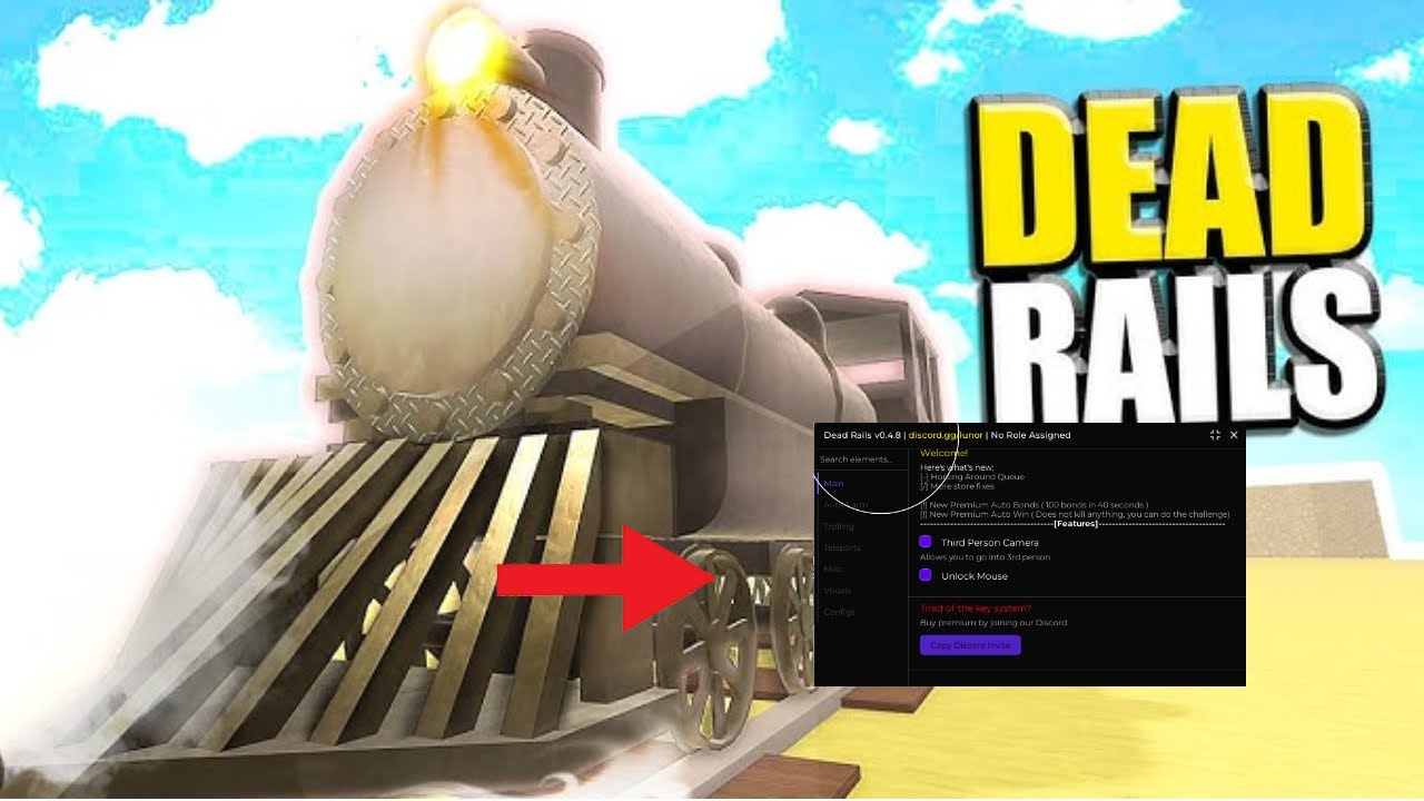 new roblox dead rails script Teleport All Place, Auto Bonds Auto Win ...