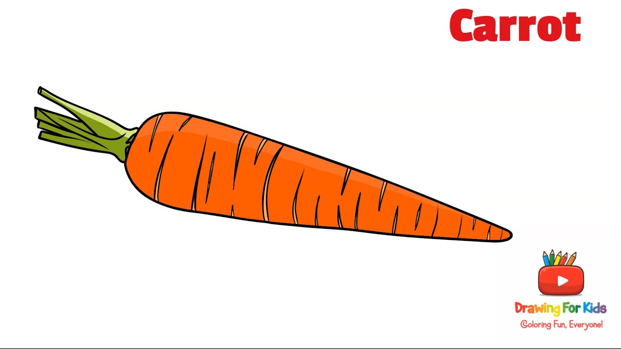 How to Draw A Carrot - Easy Drawing for Kids and Toddlers - YouTube