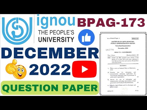 BPAG 173 DECEMBER 2022 QUESTION PAPER - YouTube