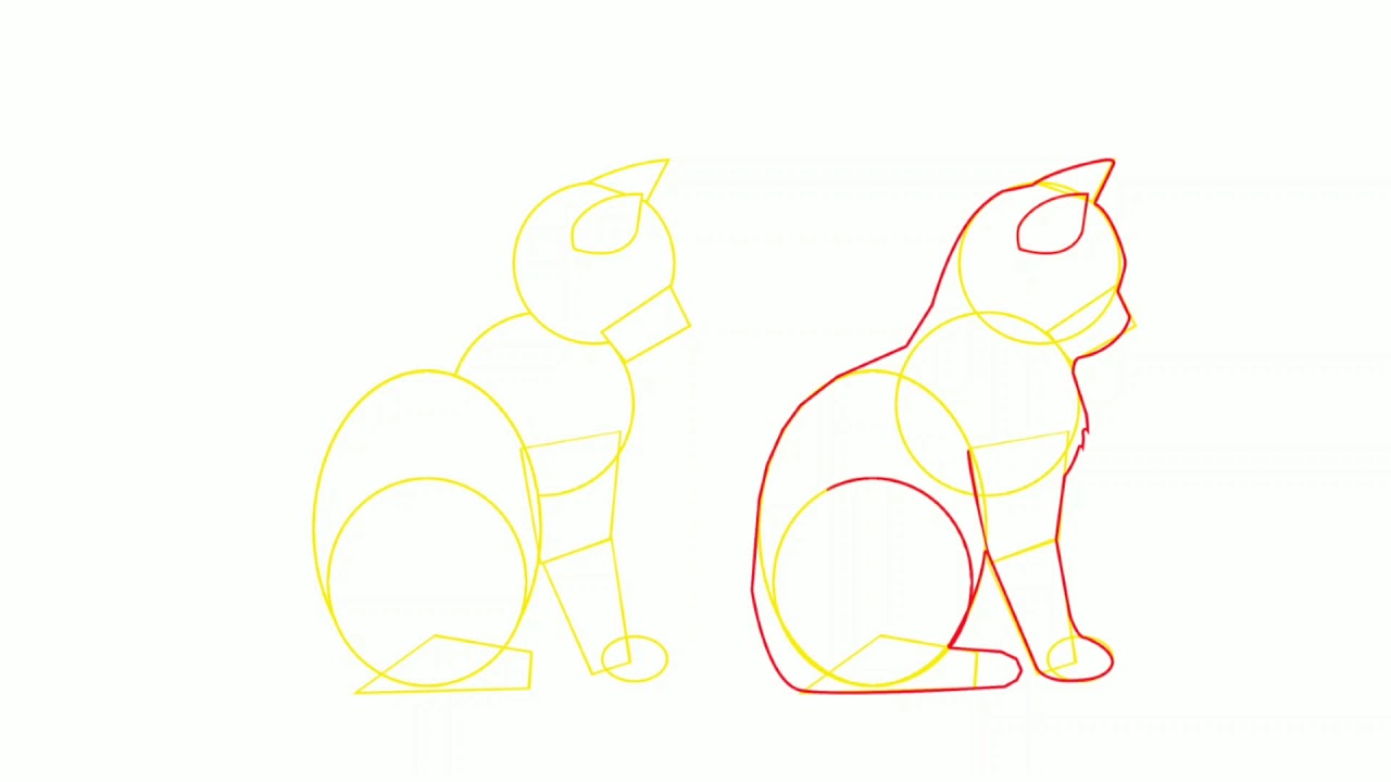 Tutorial #2: Como hacer un gatito con figuras geométricas y lineas ...