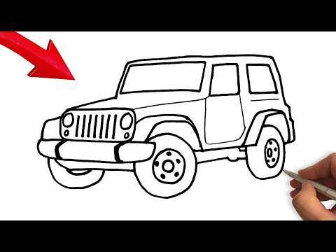 How to Draw a Jeep Easy Step by Step - How to draw a car easy