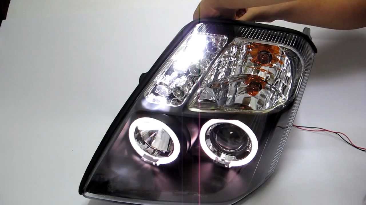 CITROEN C2 2003-2009 LED Angel-Eye Projector Headlight Black - YouTube