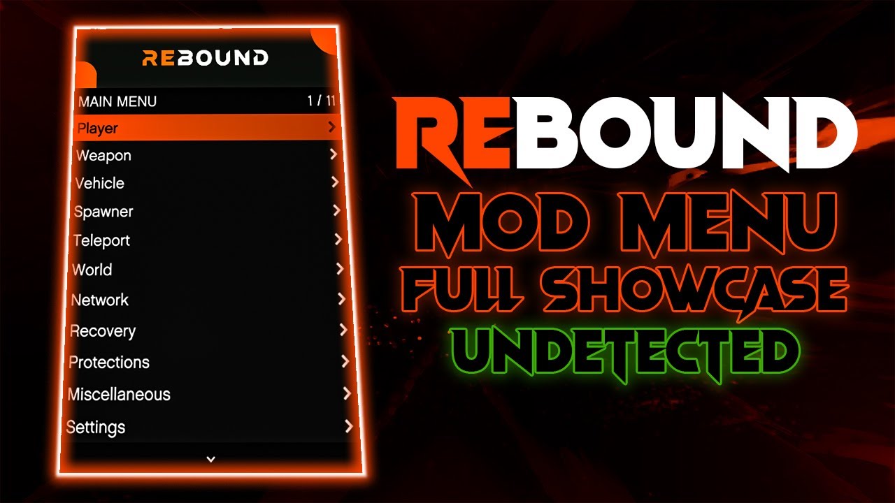 Rebound Mod Menu (Full Showcase) (Undetected) - YouTube