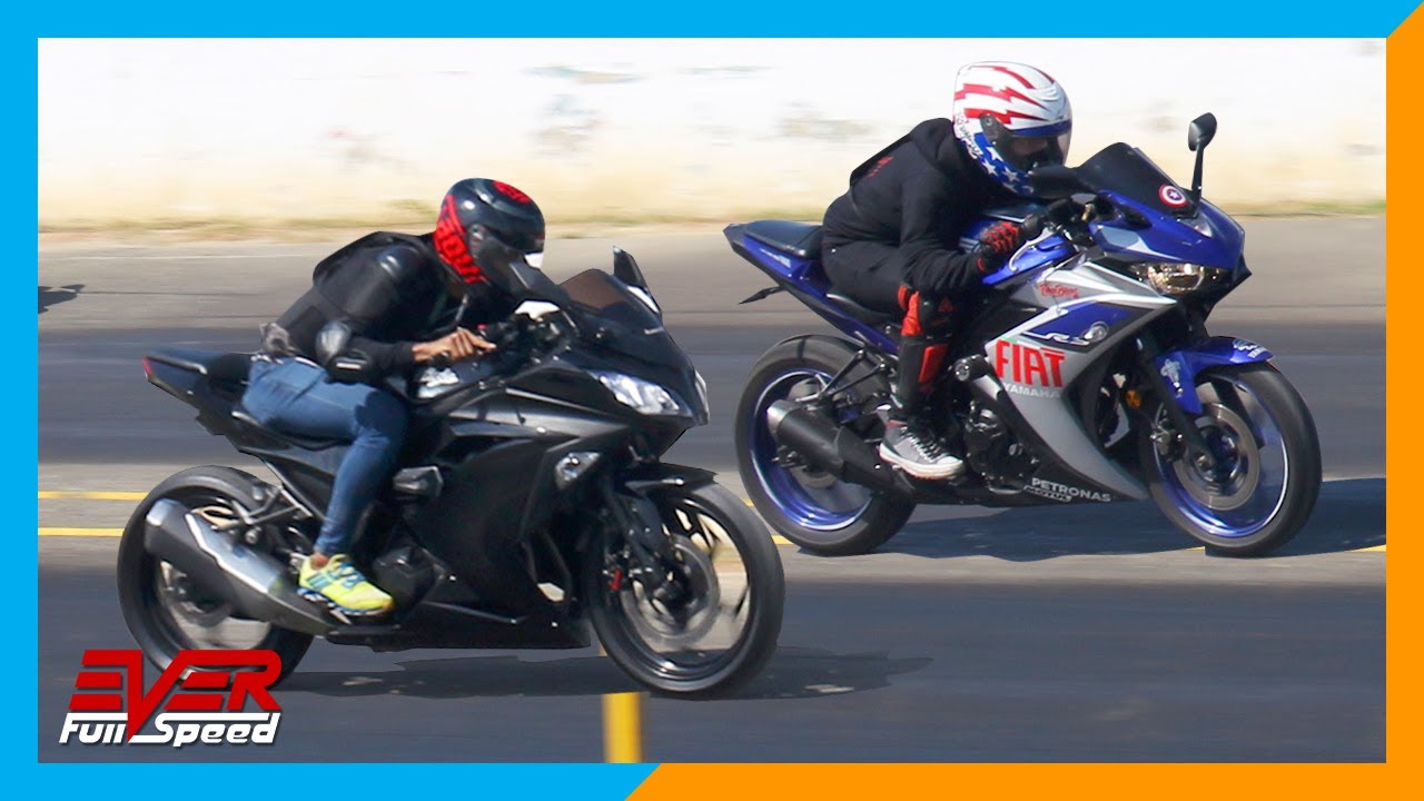 Ninja 300 vs Yamaha R3 vs Yamaha RX 🔥 Drag Races 🔥 14 y 13 seg Motos ...
