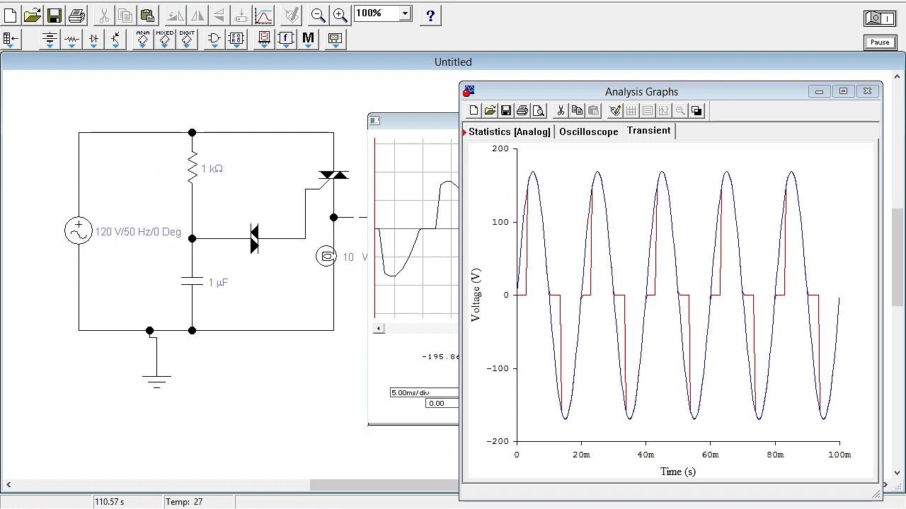 AC Phase Conduction Control using TRIAC (Electronic Workbench) - YouTube