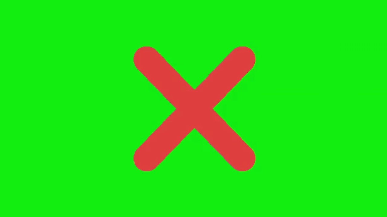 FREE Red Cross Mark Green Screen Sticker /|\ 4K /|\ Creative Commons ...