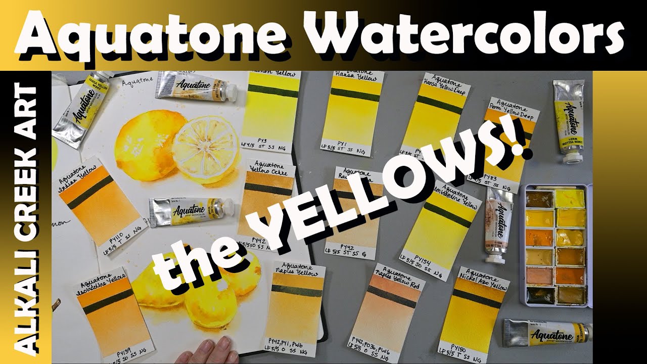 Painting With Every Yellow In My Aquatone Watercolor Collection! - YouTube