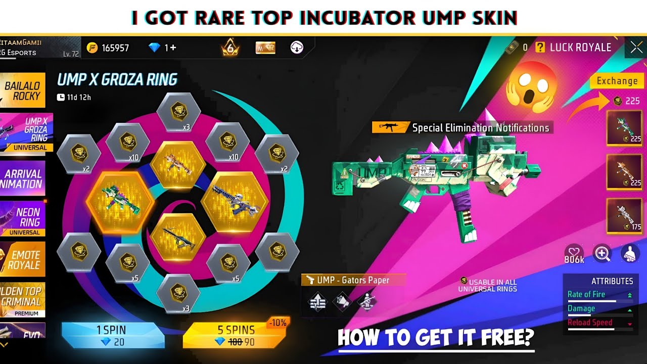I Got Old UMP Skin In My FF ID || Paper Cut Incubator UMP Returns ...