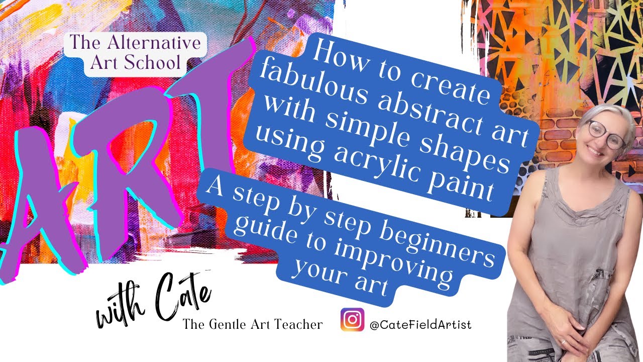How to create fabulous abstract art with simple shapes using acrylic ...