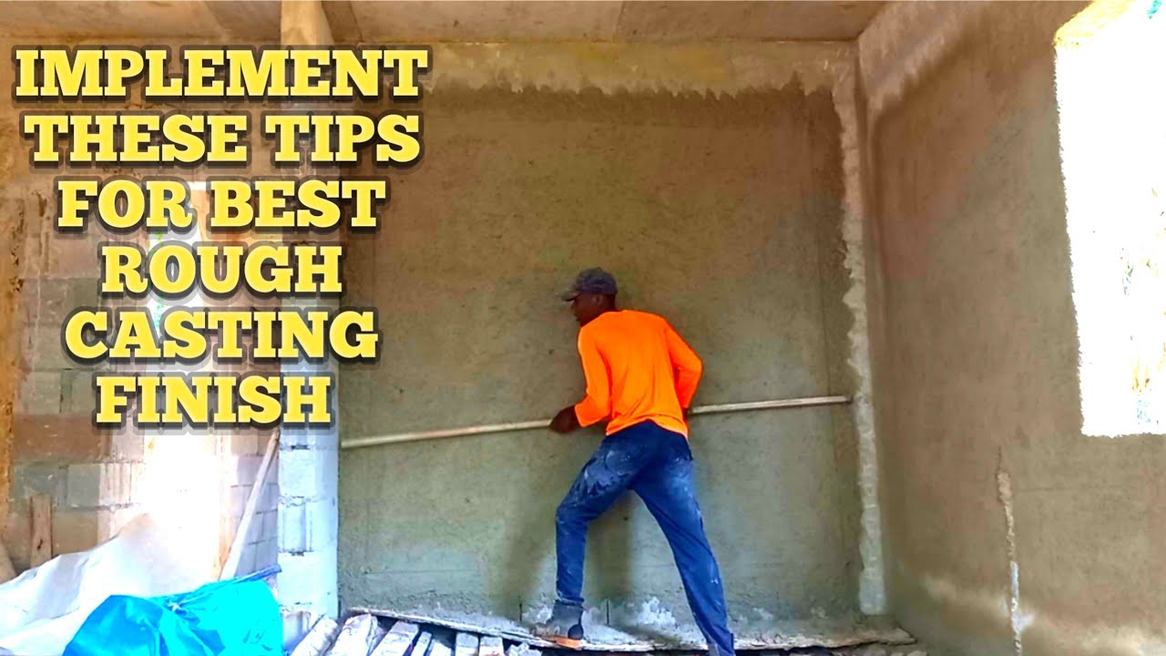 how to screed and rough cast wall tutorial step by step guide #house #construction - YouTube