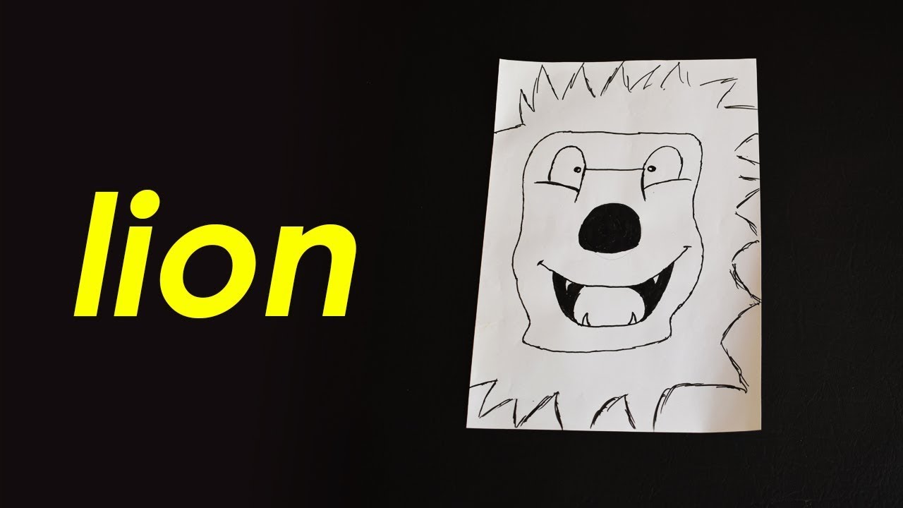 Learn How to Draw a Cute Cartoon Lion from Letters | Drawing With ...