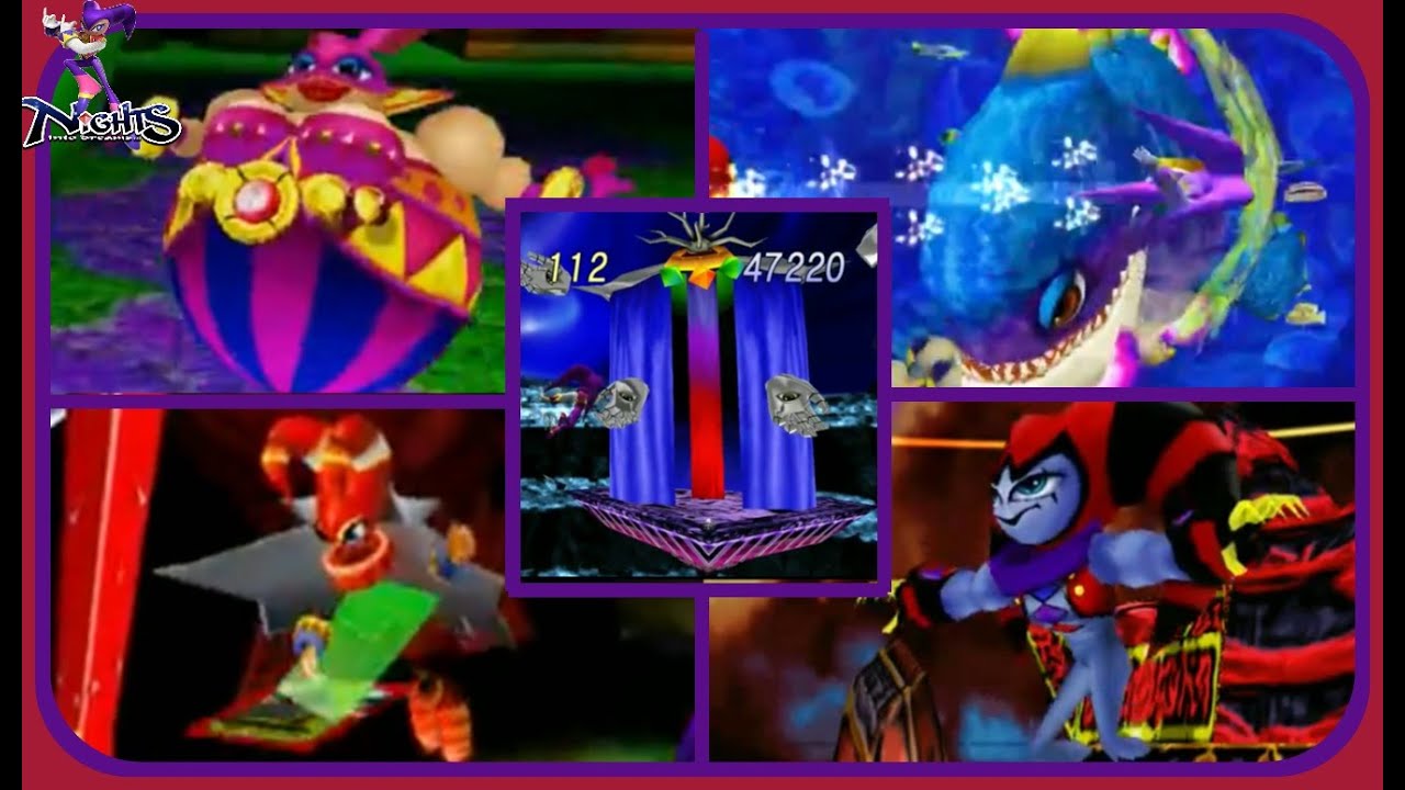 NIGHTS Into Dreams - All Boss Encounters - NO DAMAGE!! - YouTube