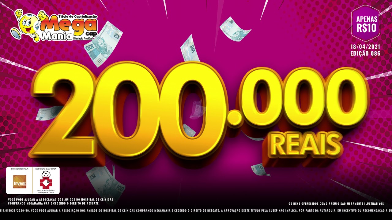 Megamania Cap :: 18/04/2021 :: Título de Capitalização :: Filantropia ...