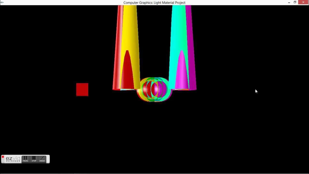 Computer Graphics using OpenGL : 3d,Light,Camera,Material and keyboard interaction Project - YouTube